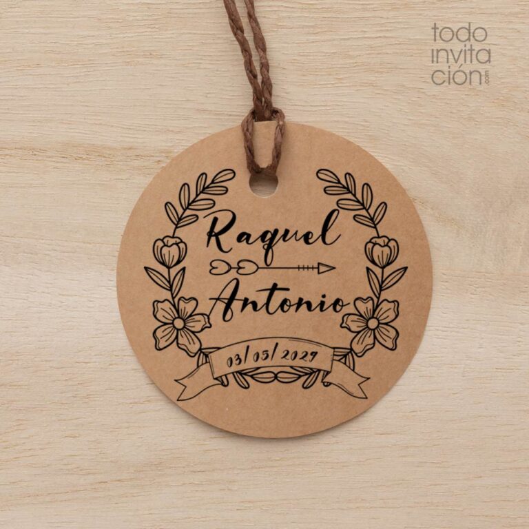 SELLO PARA BODAS «CORONA FLORES 1» – Todoinvitacion- invitaciones y detalles originales