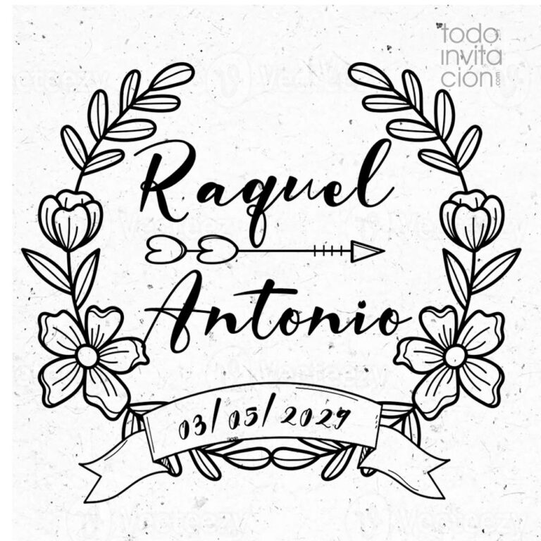 SELLO PARA BODAS "CORAZÓN PALOMAS" Todoinvitacion